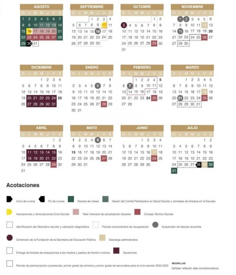Calendario Escolar 2022 México : Planea tus Vacaciones Ahora ! | Días ...